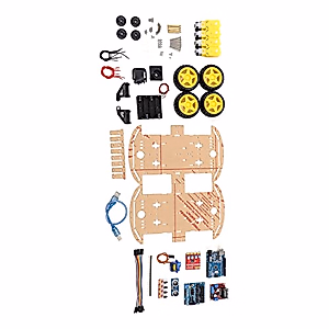 DAUERHAFT Robot Car Chassis, Simple Structure Sturdy Convenient Operation Professional Smart Robot Car Chassis Kit for Replacement
