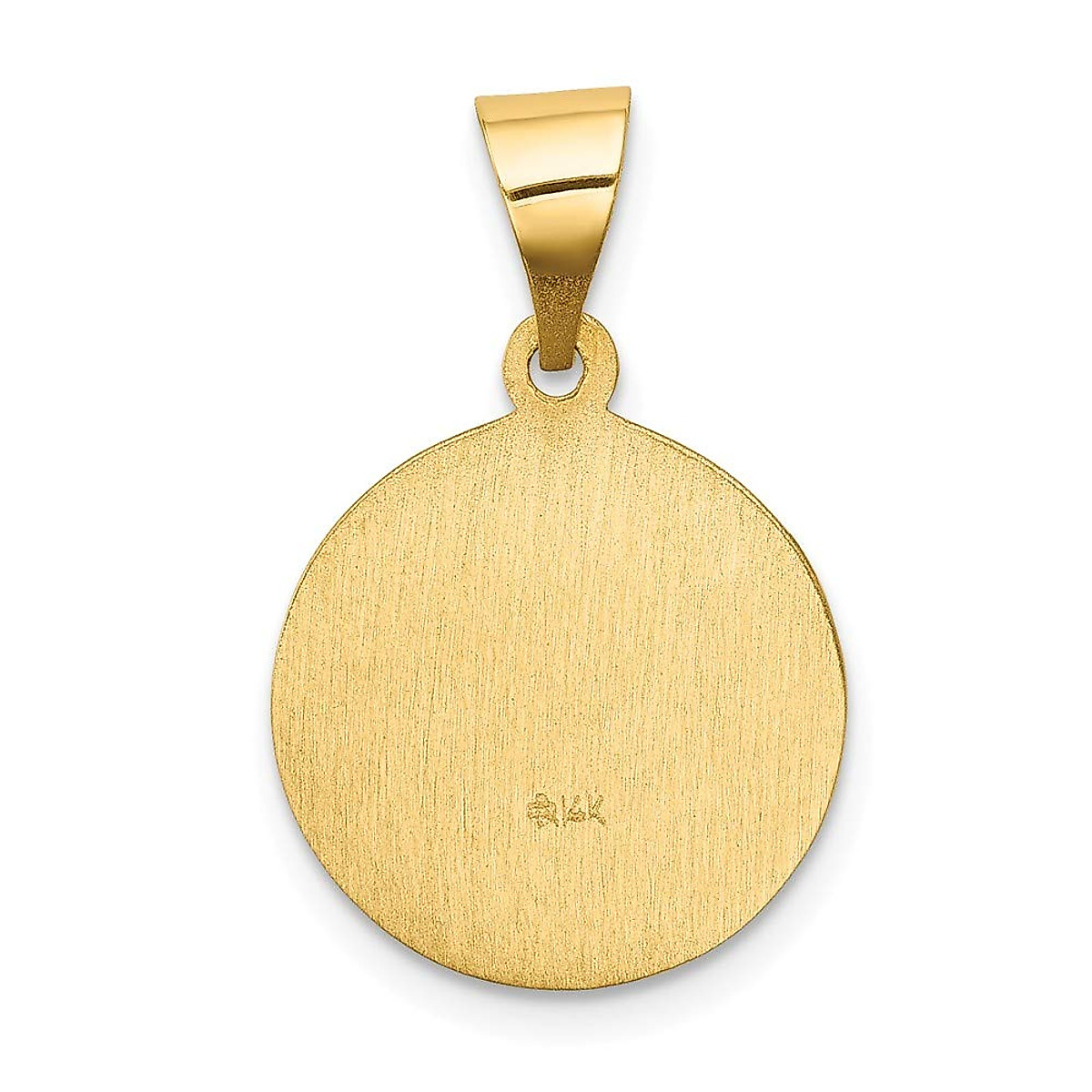 FB Jewels Solid 14K Yellow Gold Polished And Satin Our Lady Of Sorrows Medal Pendant
