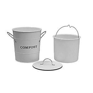 Exaco Trading Company 2 in 1 Kitchen Bucket,White, 1 Gallon