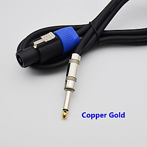 SbE-rsyun 10 ft Speaker Cable 12 Gauge Wire 2 Conductor Speakon with Twist Lock to 1 4 Inch TS Male Compatible with PA DJ Home Audio