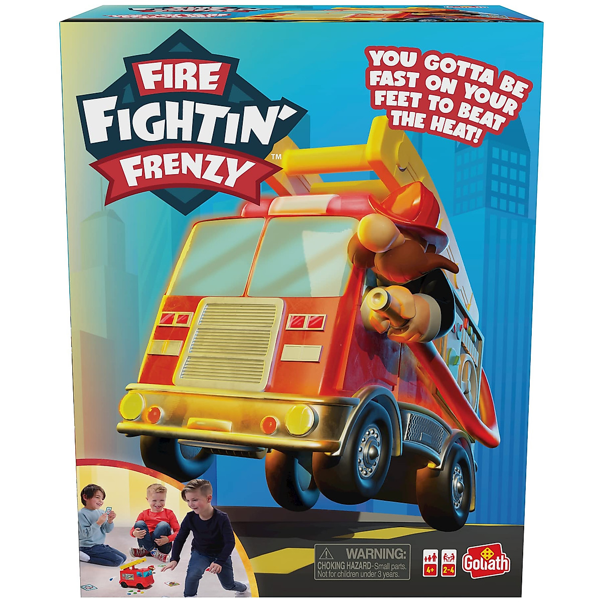 Goliath Fire Fightin' Frenzy Game - Fast-Paced Active Floor Play with Realistic Firetruck Action - Ages 4 and Up, 2-4 Players