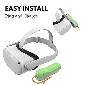 Hoolalas CROSSMETA Battery Pack for Oculus Quest 2 Accessories Extended Rechargeable VR Power Added Longer Golf Gaming Session Optimized for Original Strap Elite Strap