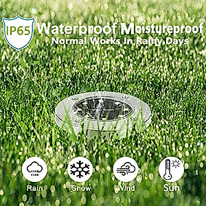 UOMNICUE Solar Ground Lights, 8LED Solar Garden Lights Outdoor Waterproof Bright in-Ground Lights, Solar Pathway Lights for Lawn Patio Yard Landscape Steps Deck Walkway (8 Pack - Warm Light)