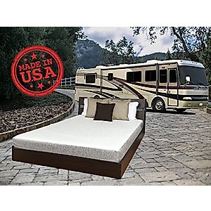 Travel Happy with an 8 INCH Narrow King (70" x 80" Inches) New Cooler Sleep Graphite Gel Memory Foam Mattress with Premium Textured 8-Way Stretch Cover Made in The USA