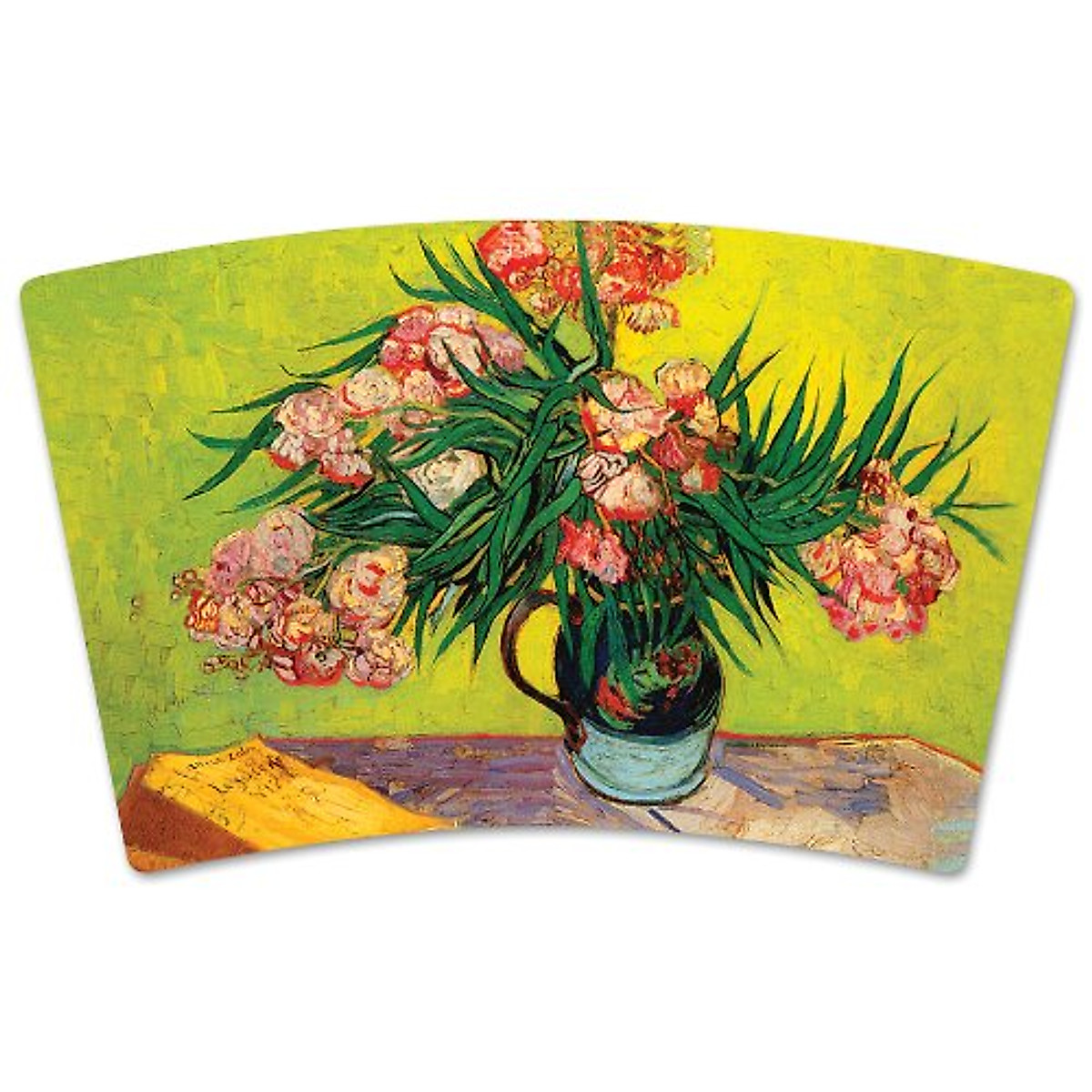 Mugzie Van Gogh Oleanders Travel Mug with Insulated Wetsuit Cover, 16 oz, Black