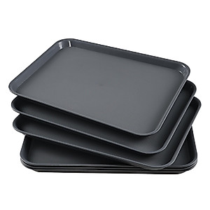 Easymanie Plastic Serving Trays, Grey Food Service Trays, 6 Packs