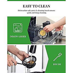 Juicer with Titanium Enhanced Cut Disc, GDOR Dual Speeds Centrifugal Extractor Machines with 2.5" Feed Chute, for Fruits and Veggies, Anti-Drip, Includes Cleaning Brush, BPA-Free, Black