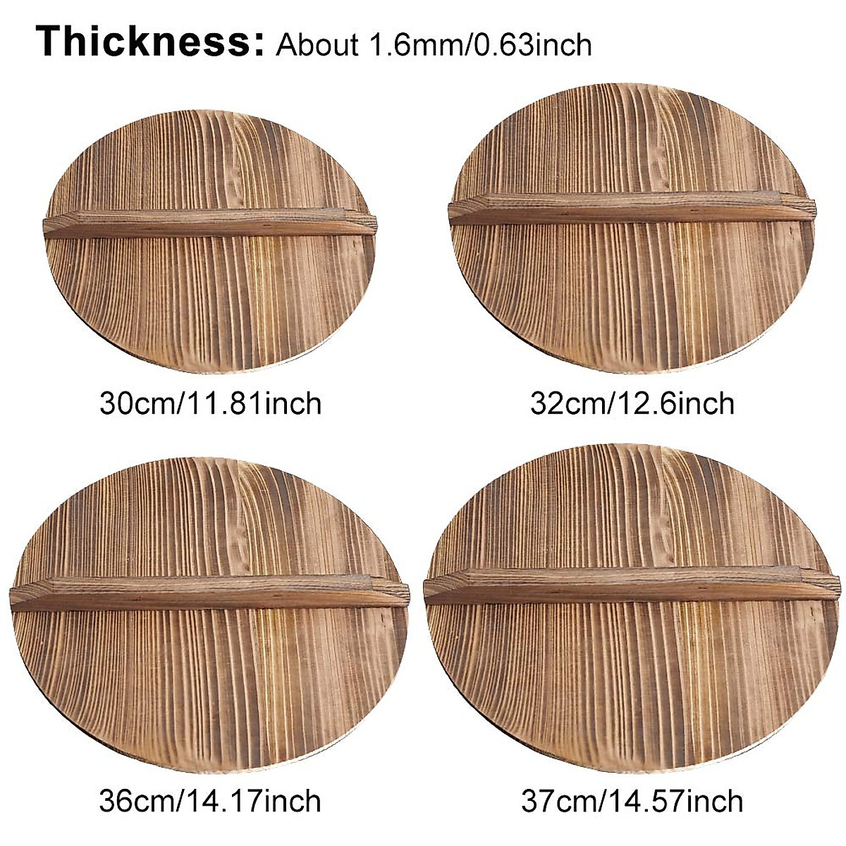 Wooden Wok Lid, Round Natural Wood Wok lid Wood Wok Lid With Handle, Lightweight Cedarwood Wok Lid for Stir Fry Pan, Anti-Hot, Anti-Spillover Wooden Kitchen Accessories