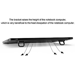 Qiveno 2Pcs Self-Adhesive Keyboard Stand for Desk, Portable Laptop Kickstand, Adjustable Laptop Stand Riser Feet Aluminum Stable for MacBook, 10-18" Laptop, iPad(Black)