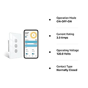 MoesGo 3 Gang Smart Dimmer Switch, Independently Control 3 Lights, Single Pole, Neutral Wire Needed, Smart Light Switch for Dimmable LED/CFL/INC Bulbs, Work with Alexa/Google Home, White