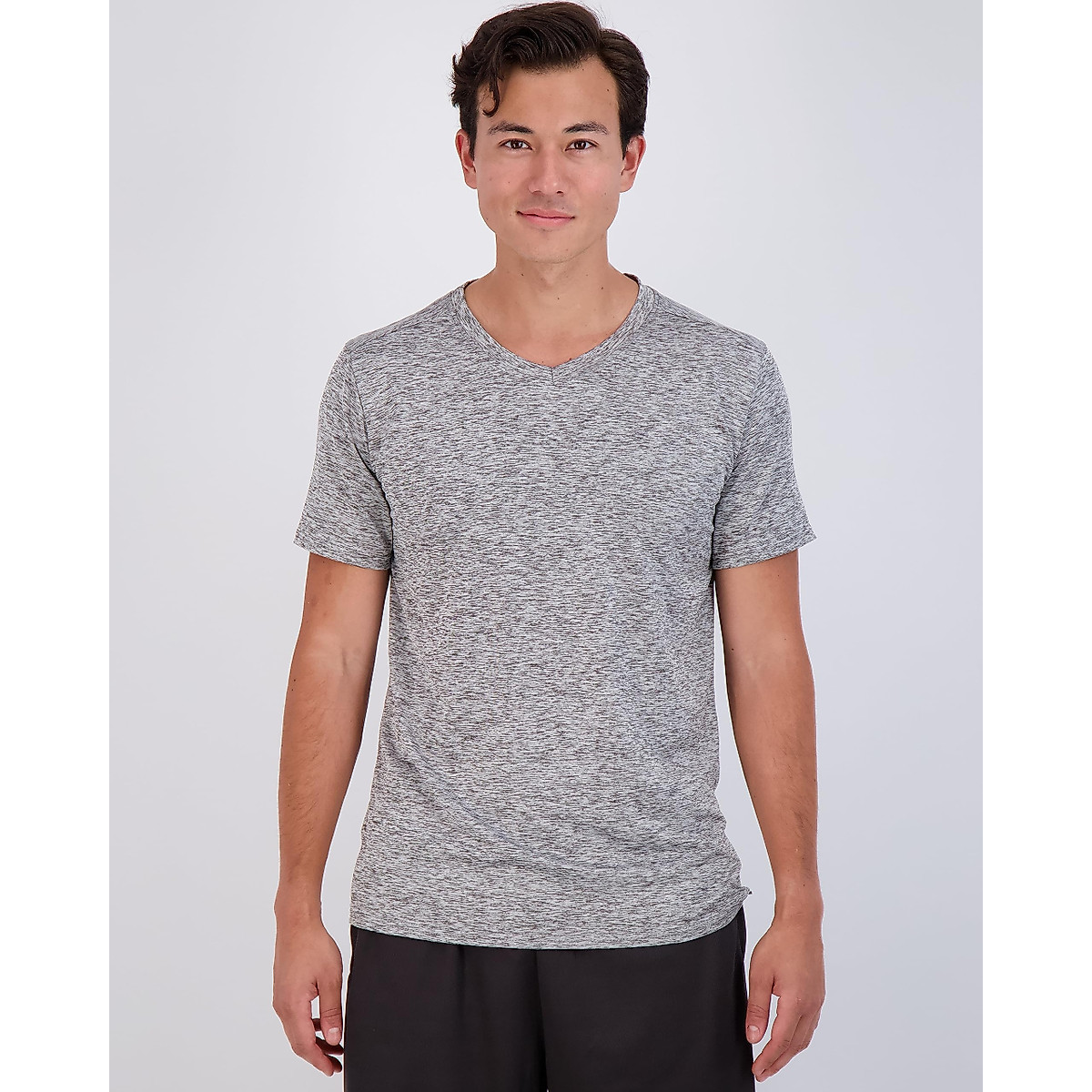 Real Essentials Athletic V Neck Tshirt Shirts T-Shirts Men Quick Dry Fit Tops Dri Fit Short Sleeve Active Wear Training Exercise Fitness Workout Shirt Tee Tees Gym Sports Top, Set 1, L, Pack of 5