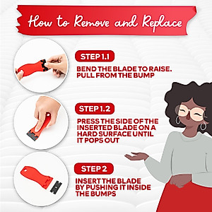 XFasten Plastic Razor Blade Scraper Tool 2PCS Sticker Scraper Tool with 100PCS Plastic Razor Blades, Plastic Scraper Tool for Glass, Plastic Scrapers Non Scratch for Decal Adhesive Sticker