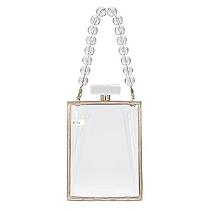 CARIEDO Acrylic Handbag Luxury Transparent Clear Clutch Bag for Women Evening Bag Handbag Purse Crossbody Shoulder Bag Party Prom (Clear 97)