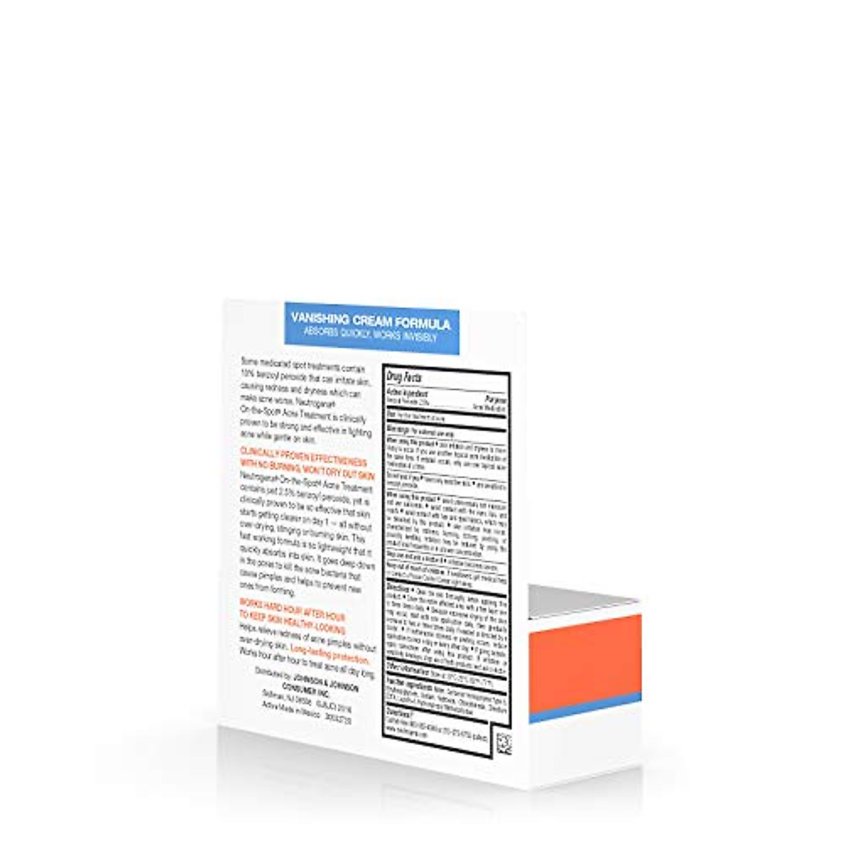 Neutrogena On-The-Spot Acne Spot Treatment with 2.5% Benzoyl Peroxide Acne Treatment Medication to Treat Face Acne, Gentle Benzoyl Peroxide Pimple Cream for Acne Prone Skin Care.75 oz