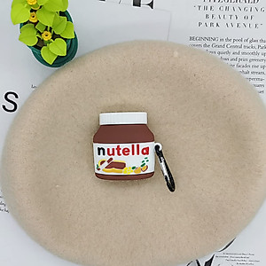 ZEPTY Compatible for AirPods Pro Case Cover 2019, Food Series Design Nutella Kids Teens Boys Girls Women Cute Funny Cool Silicon Cartoon 3D Shell Cover for AirPods Case Pro - Nutella