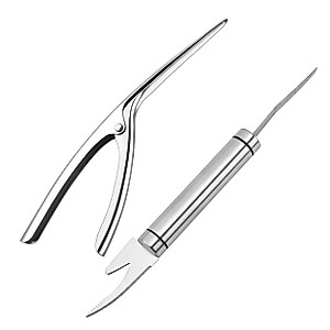 2 Sets Stainless Steel Shrimp Wire Stainless Steel Shrimp Peeler Dual Use Fish Scale Remover Dual Use Shrimp Cleaner Kitchen Accessories Home Accessory Daily Use Fish Scaler