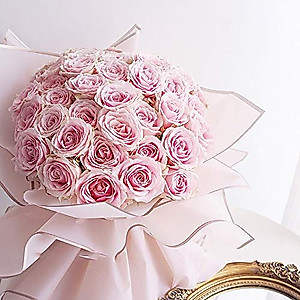 BTHS Waterproof Floral Wrapping Paper Sheets Fresh Flowers Bouquet Gift Packaging Korean Florist Supplies, Nice Packaging 20 Sheets (Purple)