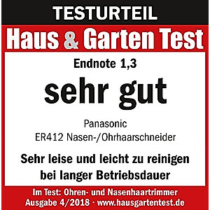 Panasonic ER-412 Water Washable Nose/Ear Hair Trimmer Black