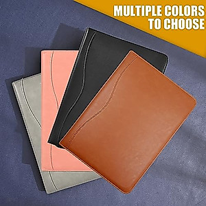 Deziliao 3-Ring Padfolio Portfolio Binder Organizer, Document Organizer Folio, 10.4 Inch PU Leather Business Portfolio with Zipper, Business Planner Notebook Organizer for Women/Men（Black）