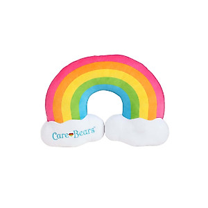Fun Costumes Care Bears Rainbow Pillow Soft Flannel Pillow with Rainbow Stripes, Embroidered Logo, and Cushy Fiberfill Stuffing