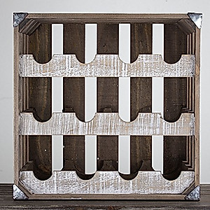 American Art Décor White Wood 12 Bottle Wine Rack Storage Crate