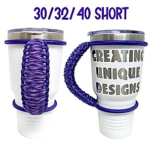 Creating Unique Designs Handmade Elastic Tumbler Handles 20 30 32 40 oz (Handle Only) (Purple blend lavender)