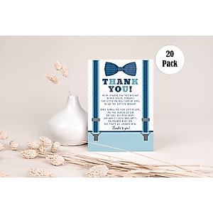 Your Main Event Prints Little Man Boy Baby Shower Thank You Cards Bow Tie and Mustaches 20 Count Including Envelopes