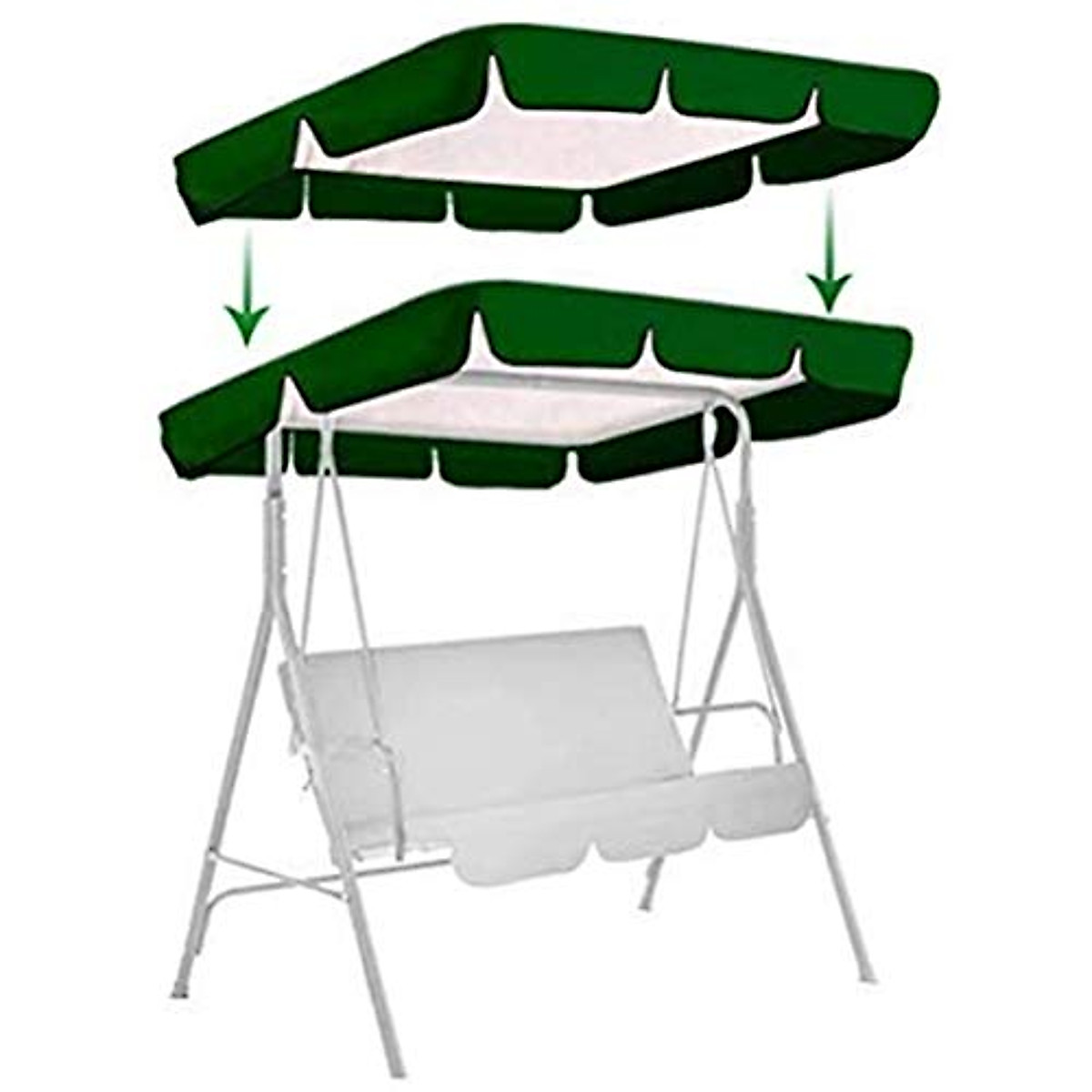 TINVHY Swing Canopy Cover, Outdoor Patio Swing Canopy Blocking Sunshade, Porch Top Cover for Patio Yard Seat Furniture Three-Seater Outdoor Garden Swing Cover Canopy