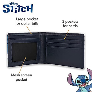 Concept One Disney's Stitch Bifold Wallet in a Decorative Tin Case, Multi