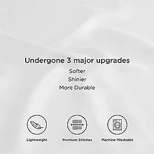 Bedsure Satin Pillowcase for Hair and Skin Queen - Pure White Silk Pillowcase 2 Pack 20x30 inches - Satin Pillow Cases Set of 2 with Envelope Closure, Gifts for Women Men