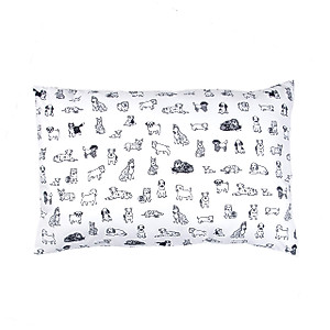 Kids Rule 4-Piece Dog Sketch Sheet Set | 1 Full Flat Sheet, 1 Full Fitted Sheet & 2 Queen Pillowcases | 100% Softly Brushed Microfiber Polyester | Soft, Smooth & Durable | Ideal for Kids | White