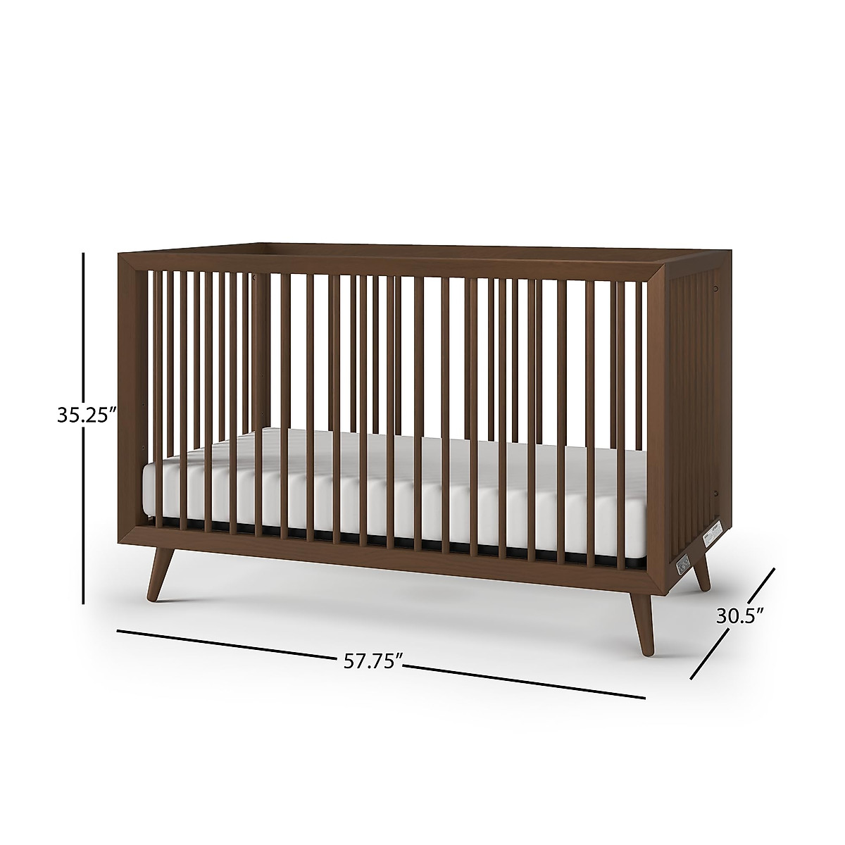 Child Craft Cranbrook 4-in-1 Convertible Crib, Baby Crib Converts to Day Bed, Toddler Bed and Full Size Bed, 3 Adjustable Mattress Positions, Non-Toxic, Baby Safe Finish (Toasted Chestnut)