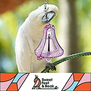 Sweet Feet and Beak Large Indestructibell - Perfect Cage Toy for Large Birds - Safe, Non-Toxic, Unbreakable, Easy to Install Bird Proof Cage Accessories