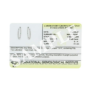 IGI Certified 1 Carat (Cttw) Round Lab Grown Diamond Inside Out Hoop Earrings In 10k Solid Yellow Gold 1 CT