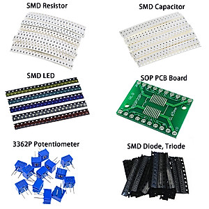 Molence SMD 0603 0805 1206 DIY Electronics Components Kit Assortment, 3638PCS Resistor, Capacitor, LED, PCB, Diode, Transistor, Potentiometer for Arduino UNO MEGA2560 Raspberry Pi MCU
