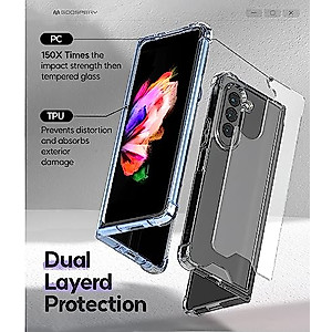 GOOSPERY Crystal Clear Bumper Case Compatible with Galaxy Z Fold 5, Ultimate Slim Pocket Friendly Thin Design Super Real Crystal Clear Transparent Lightweight Hard PC Back Cover - Clear