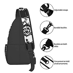 Men & Women Gym Crossbody Sack Satchel Outdoor Hiking Bag, Yin Yang Dice D20 Sling Bag Backpack Backpacking for Travel Hiking School - Small Tool Backpak