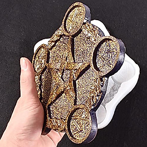 Activane NMSL Pentagram Candle Holder Silicone Mold, Handmade Altar DIY Mold Tea Wax Cup Candle Holder Mould for Divination and Blessing Ceremony Home Table Decor, White