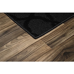 Garland Rug Sparta 3 Piece Area Rug Set (5'x7', 3'x4', 24"x60") Black