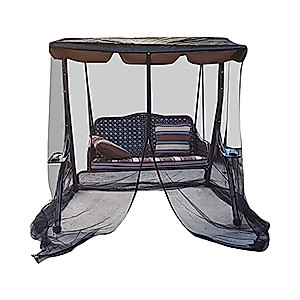 Lixada Outdoor Swing Chair Mesh Net Ultra Large Mosquito Net Zipper Closure Netting Curtain Water Resistant Patio Seater Mesh Canopy Cover