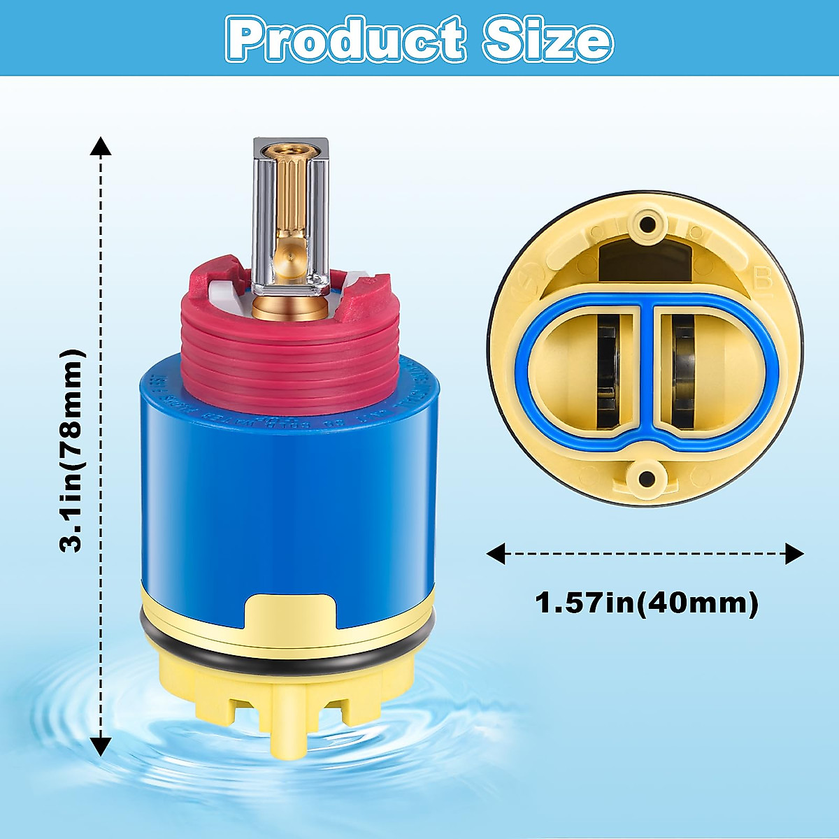 Dreyoo 1 Pack Pressure Balancing Cartridge Replacement for RK7300-CART-3P, Faucet Cartridge Replacement Compatible with Zurn Z-7300 Temp-Gard III Faucets and Shower Valves