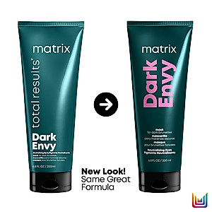Matrix Dark Envy Toning Hair Mask | For Red Undertones in Dark Brown or Black Hair | Cool, Glossy Finish| Color Depositing | Salon Hair Mask | Packaging May Vary | 6.8 Fl. Oz. | Vegan