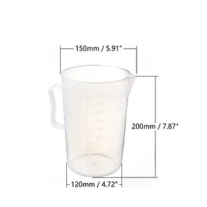 Othmro Measuring Cup 2000ml PP Plastic Graduated Beaker Transparent for Lab Kitchen Liquids 1pcs