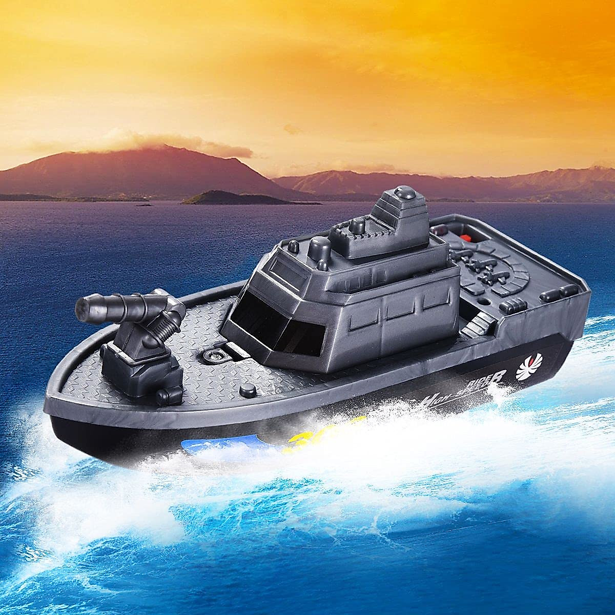 Pool Warship Toys Boat Bath Toys - Children’s Toys Boat，Warship Yacht Toys in Bath Tub, Gift for Kids Pool Toys Boat (Black)