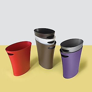 Umbra 6215321 2 gal White Skinny Wastebasket - pack of 6