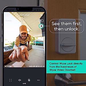 Wyze Lock WiFi & Bluetooth Enabled Smart Door Lock, Wireless & Keyless Entry, works with Amazon Alexa & Google Assistant, Fits on Most Deadbolts, Includes Wyze Gateway - A Certified for Humans Device