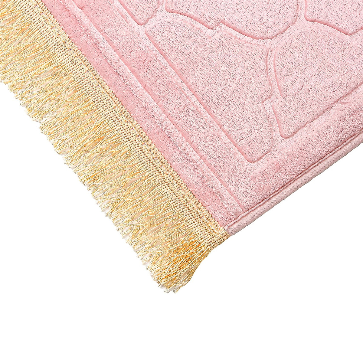 JE JOUE Prayer Rug Muslim Mat Islamic - Thickening Sponge Muslim Rug for Kids Men Women with Islam Prayer Beads for Eid Travel Ramadan, Soft Luxury Great for Knees and Forehead （Pink）