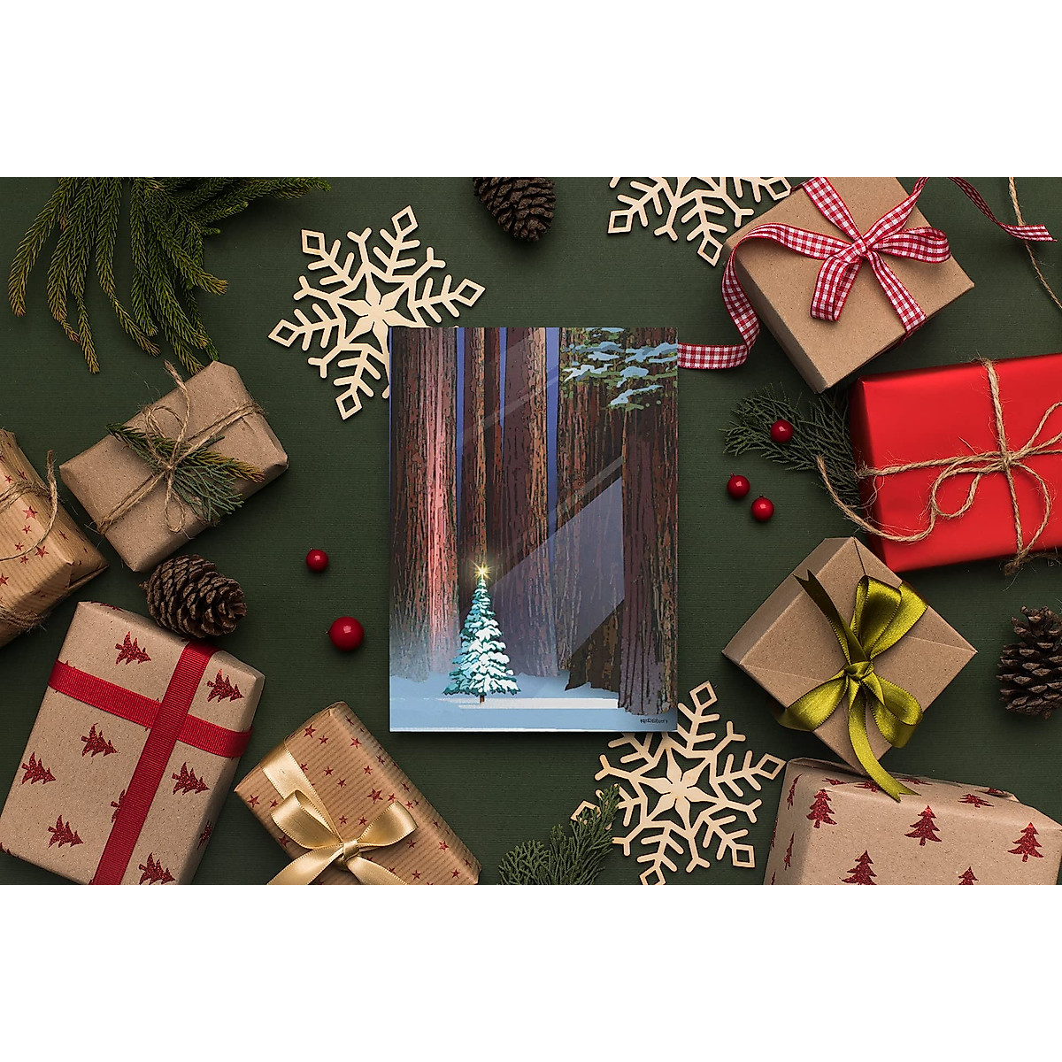 Stonehouse Collection Assorted Christmas Cards | Winter Forest Holiday Boxed Cards | USA Made | 18 Beautiful Christmas Cards & Envelopes (Forest)