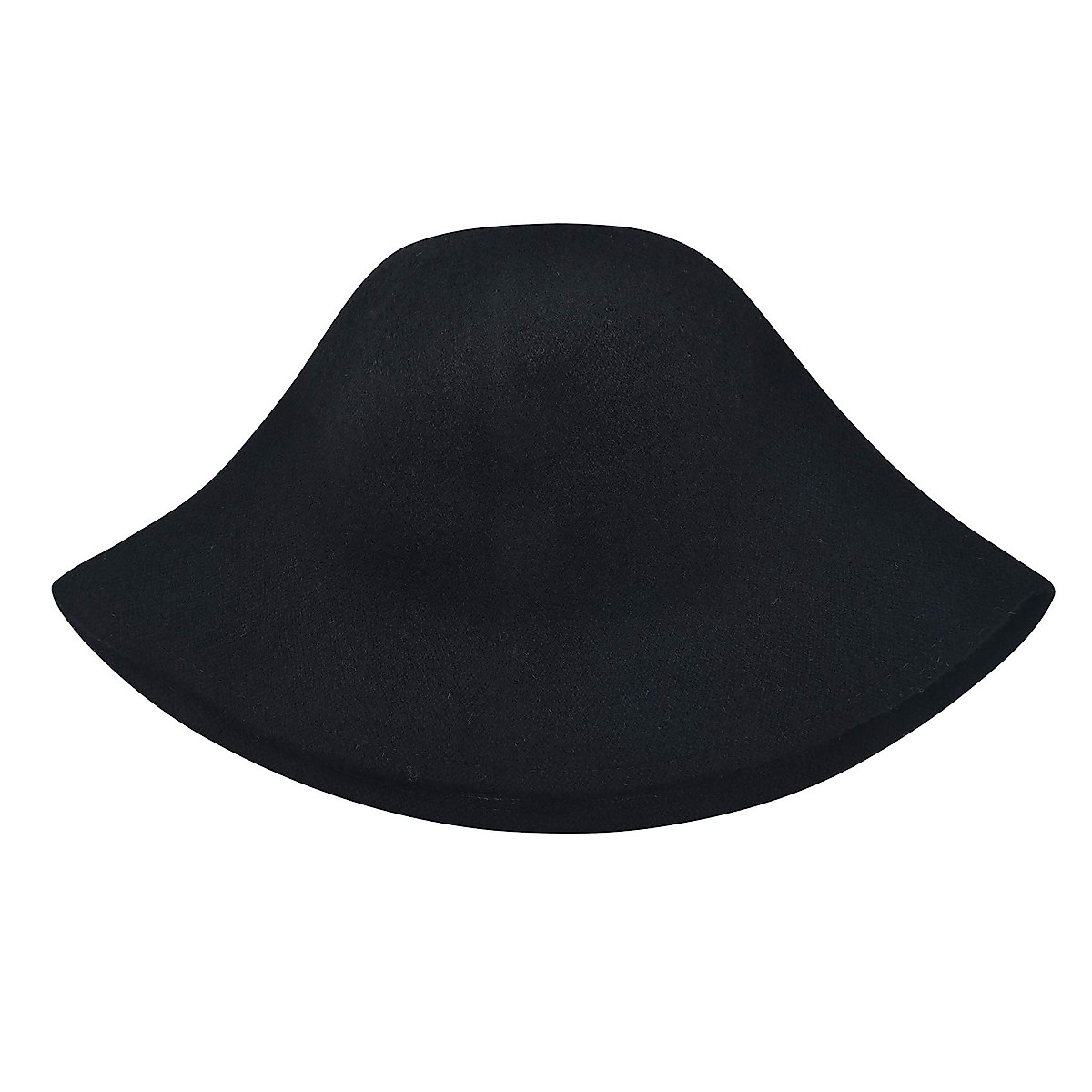 ZLYC Womens Winter Wool Bucket Hats Warm Solid Fedora (Black)