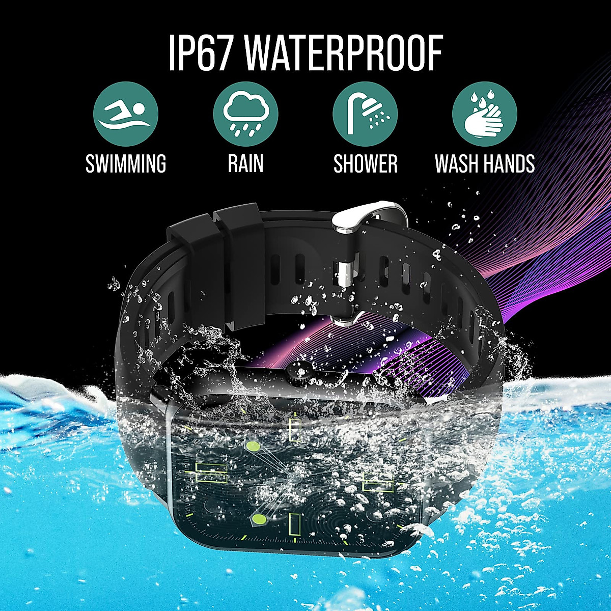 Chronex Smart Watch Fitness Tracker with Heart Rate Blood Oxygen Blood Pressure Sleep Monitor 200 Sports Modes Step Calories Health Trackers IP67 Waterproof for Android iPhone Women Men